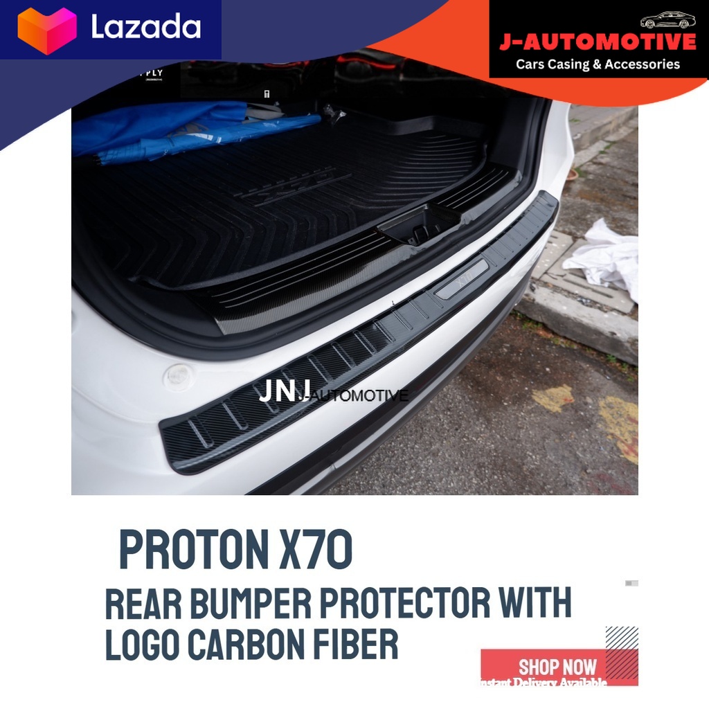 Proton X70 rear bumper protector with x70 logo Carbon FIber | Lazada