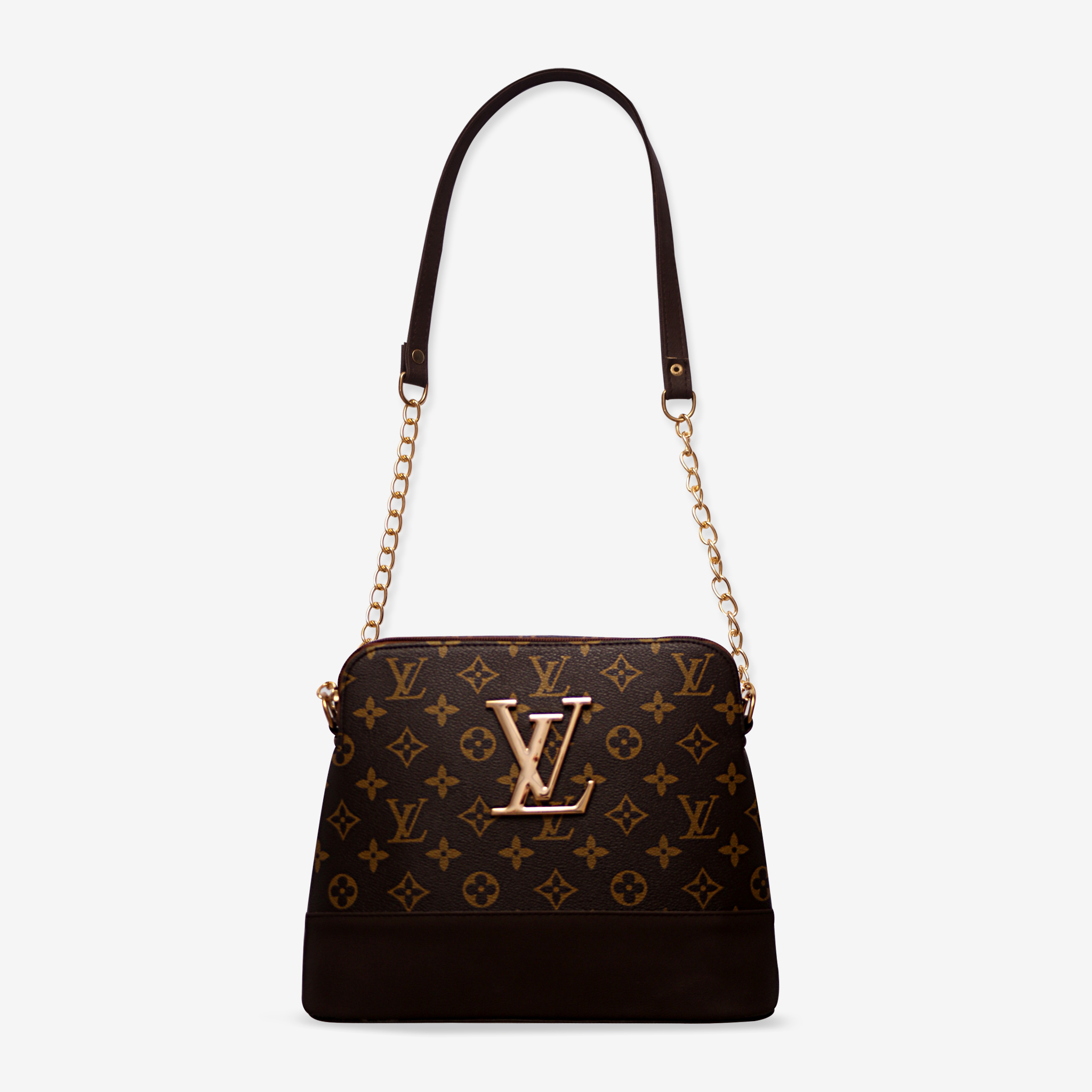 Brown Printed LV Leather Checkered Handbag for Women | Daraz.pk