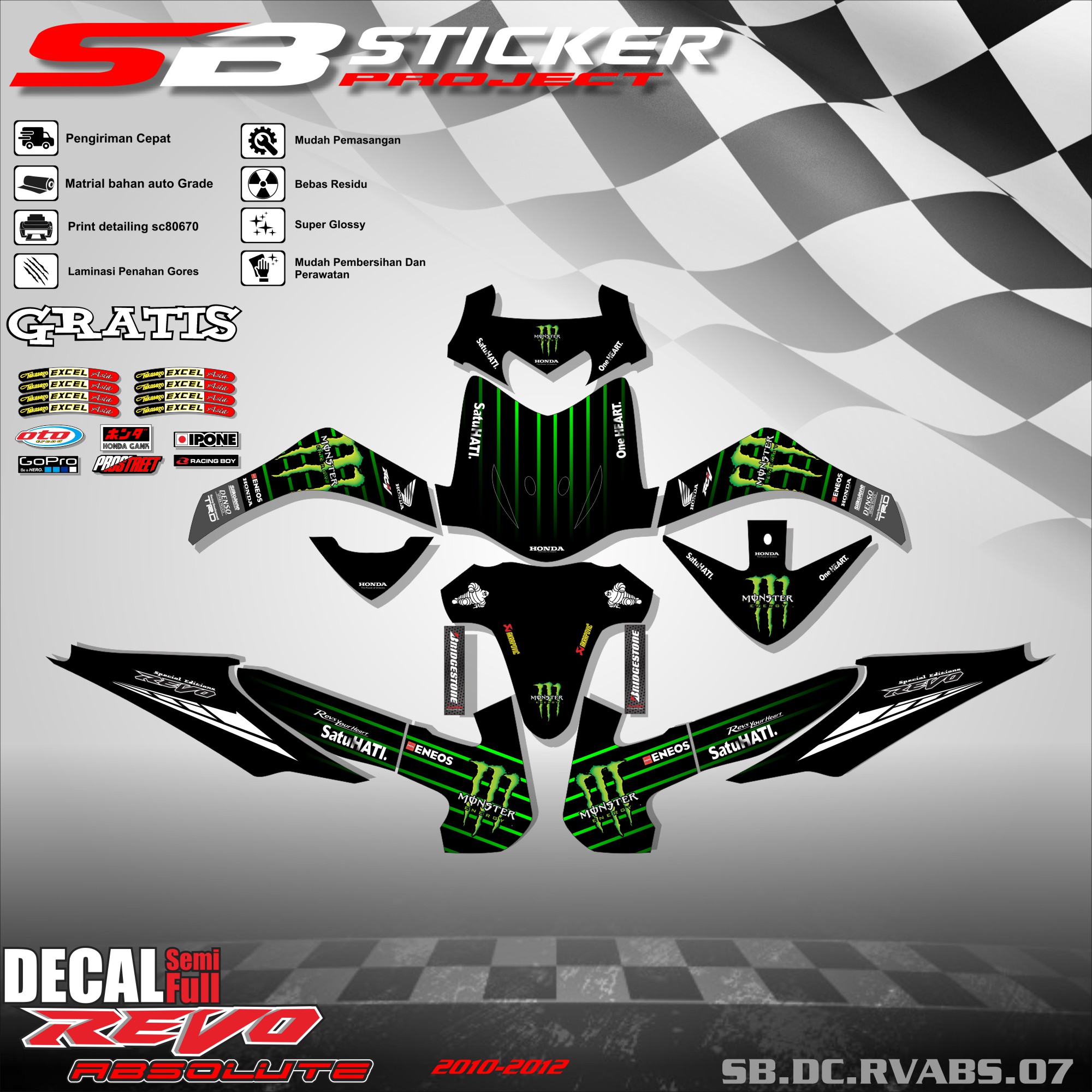 DECAL FULL BODY REVO ABSOLUTE- DECAL STICKER FULL BLOCK HONDA REVO ...