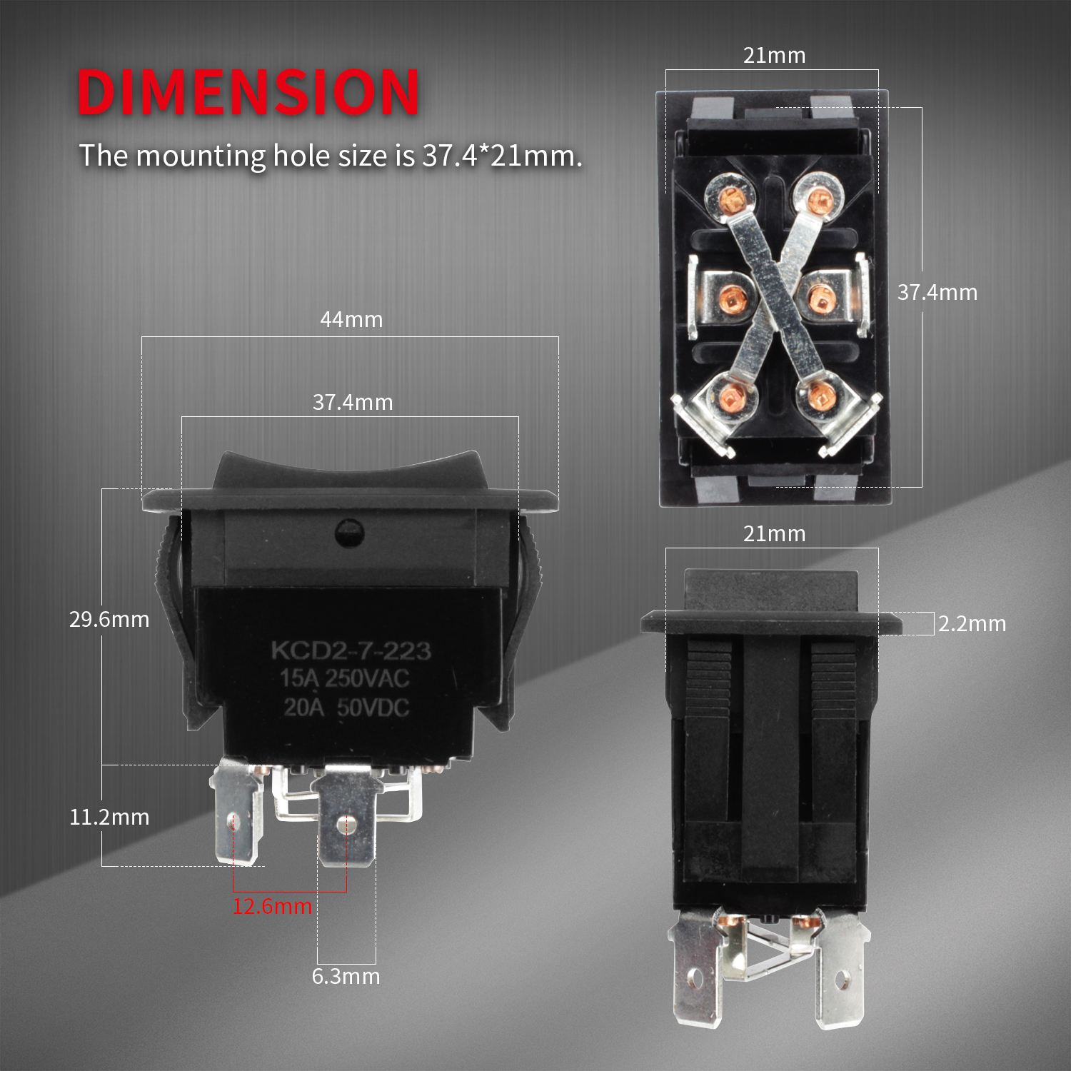 1pc Reverse Polarity Toggle Rocker Switch 30 Amp 12v Dc Motor Control ...