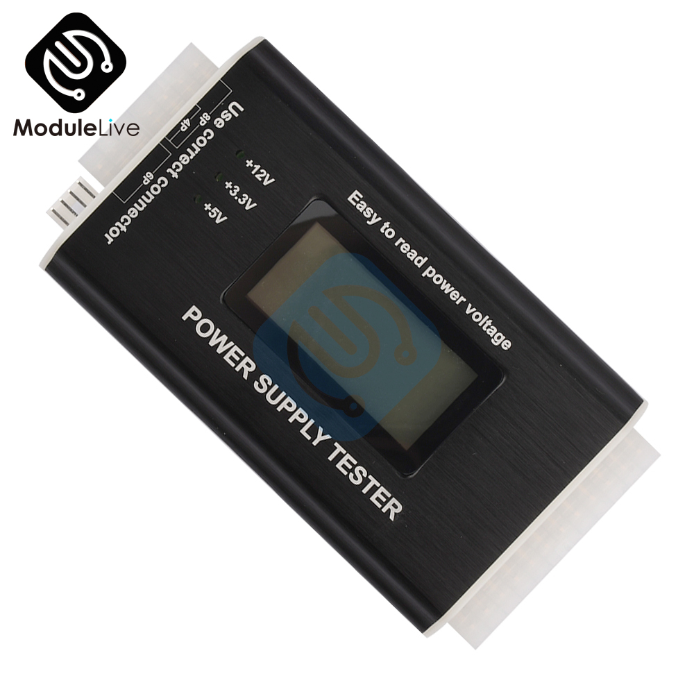 Digital Lcd Power Supply Tester For Pc 20/24 Pin 4 Psu Atx Btx Sata Hdd ...