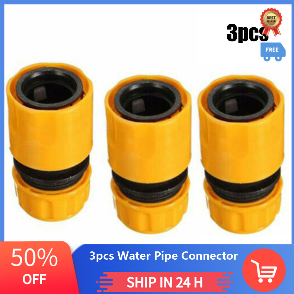 Water Pipe Connector 2/3pcs 1/2 3/4 Hose Pipe Fitting Set Quick Garden ...