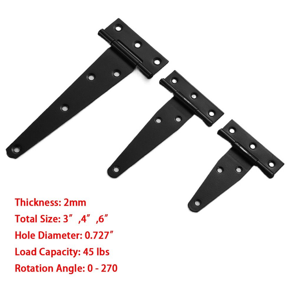 New 3/4/6inch Door Hinges Metal Rustproof Gate Strap Hinges Heavy Duty ...