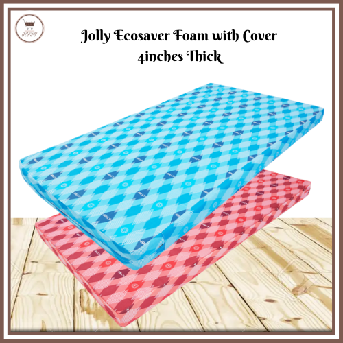 [ONHAND] 4INCHES THICK JOLLY FOAM ECOSAVER WITH COVER/ JOLLY FOAM WITH ...