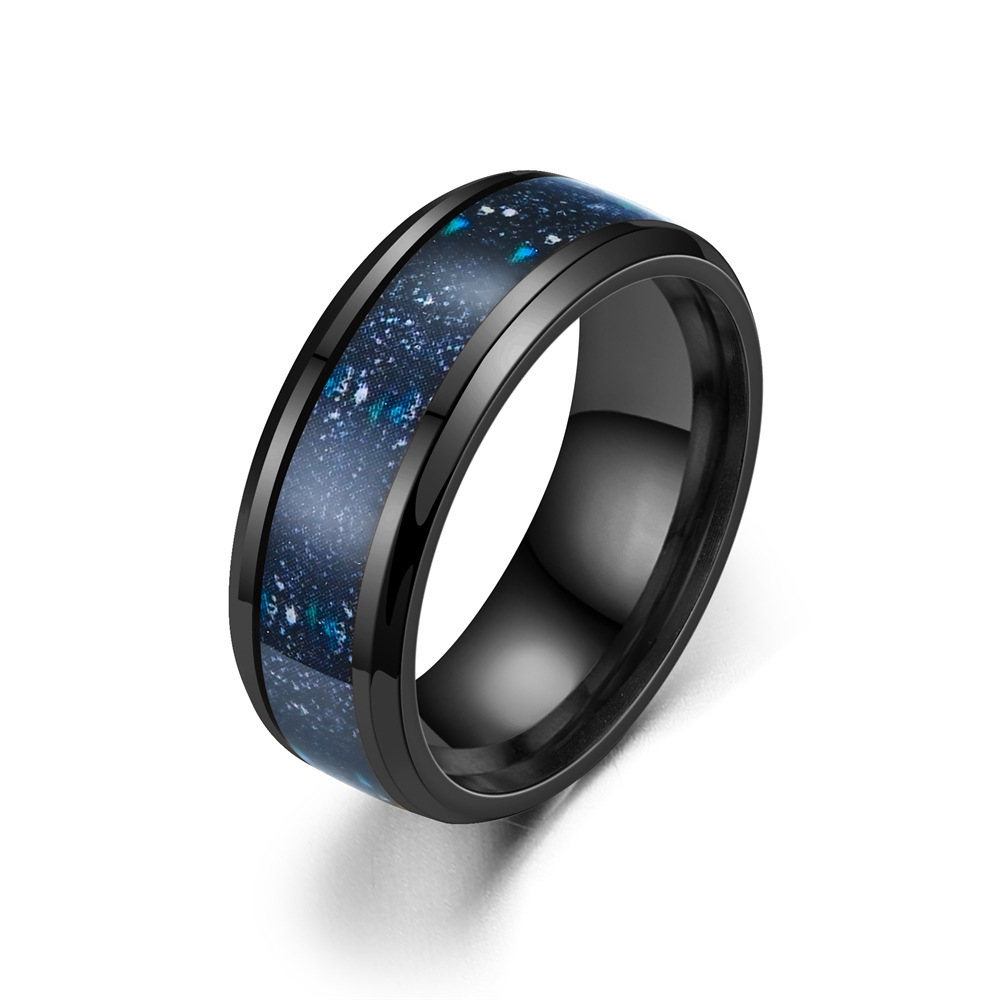 Fashion Star Opal Personality Stainless Steel Ring Men's and Women's ...