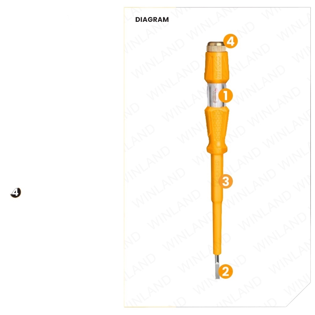 INGCO by Winland Test Pencil AC Voltage Tester Light HSDT1908 ING-HT ...