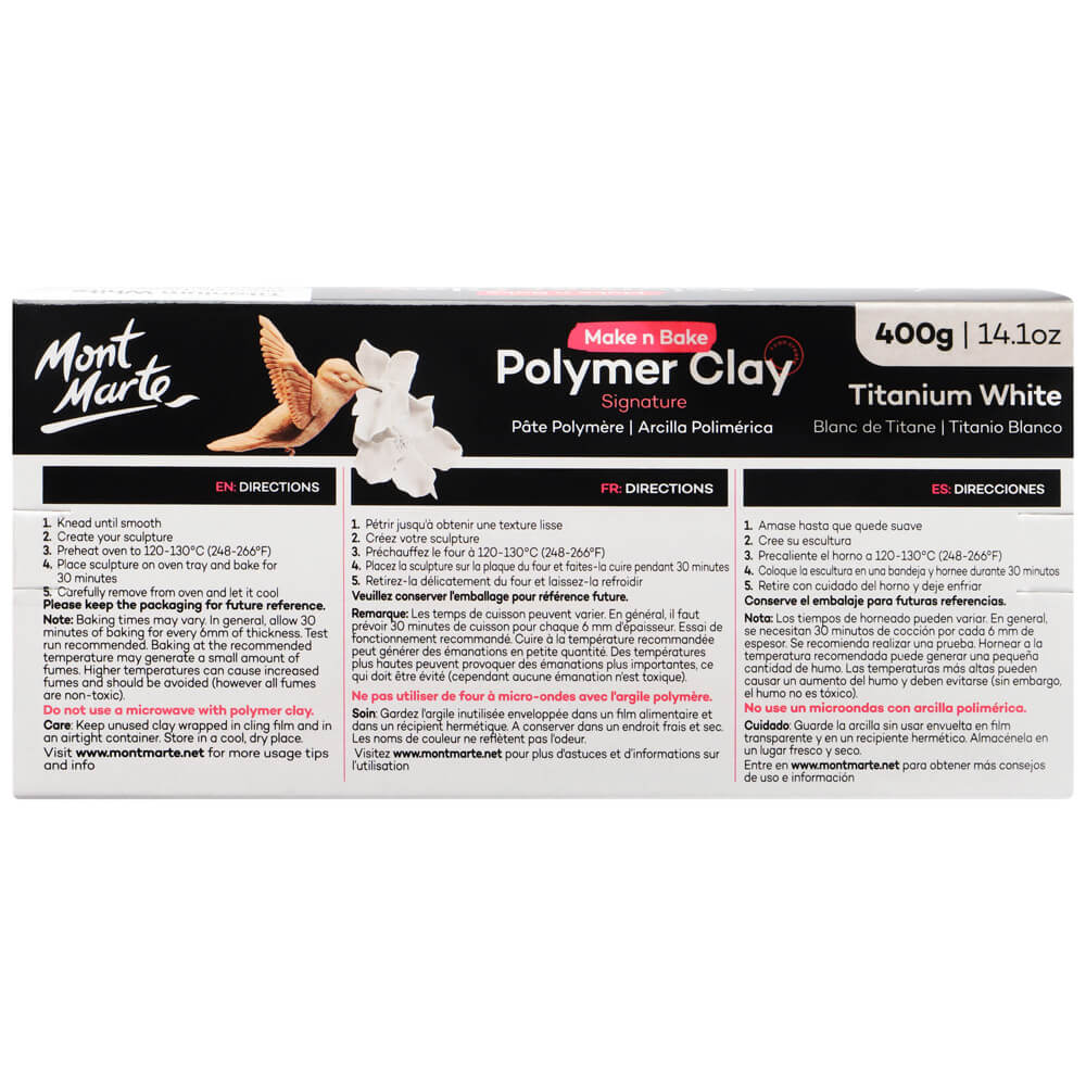 Mont Marte Make n Bake Polymer Clay 400g-Titanium White | Daraz.com.bd