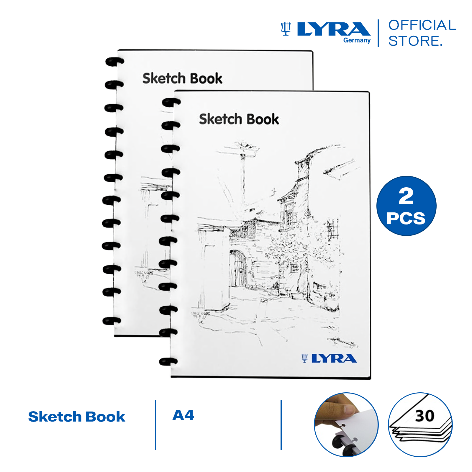 LYRA COMBO 2 Buku Skesa Ukuran A4 30 Lembar Sketch Book Binder Buku ...