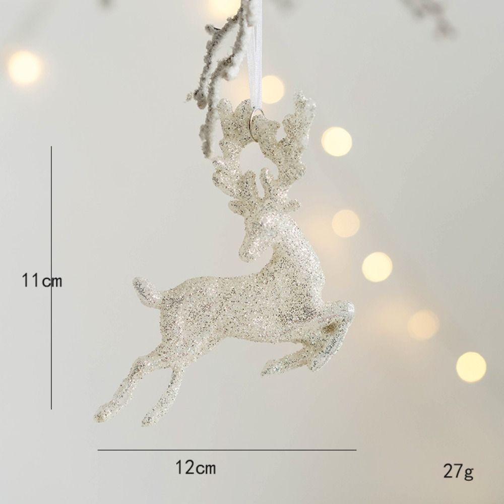 Exquisite PPS Christmas Tree Decoration White Champagne Elk Glitter ...