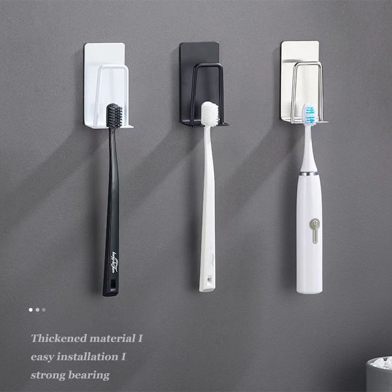Self-adhesive Wall Mount Stainless Steel Toothbrush Holder Punch-free ...