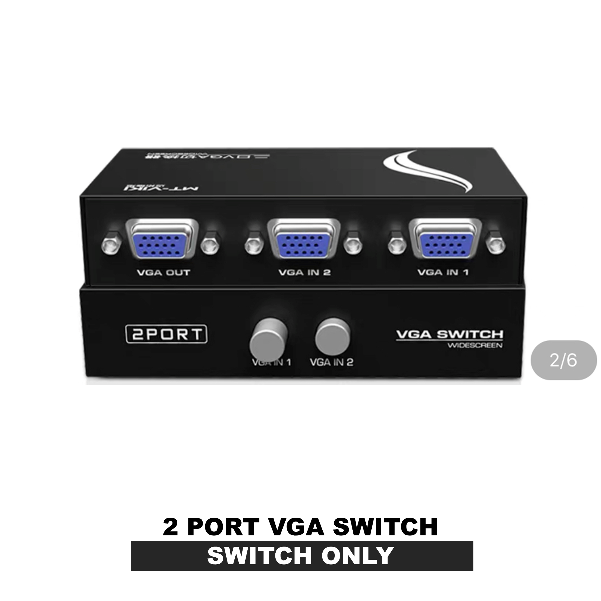 2-Port VGA Switch 2 in 1 Out for PC or Monitor Sharing or Switching | Lazada