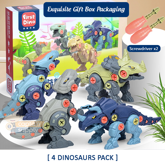(SG Seller) ★ Dinosaur Assembling Toy Set ★ DIY Assembly T-Rex Raptor ...