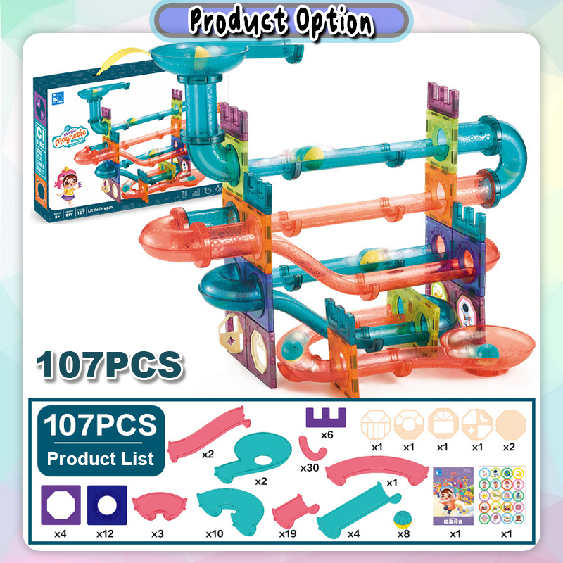 Little B House Magnetic Building Blocks Tile Ball Educational Toy Track ...