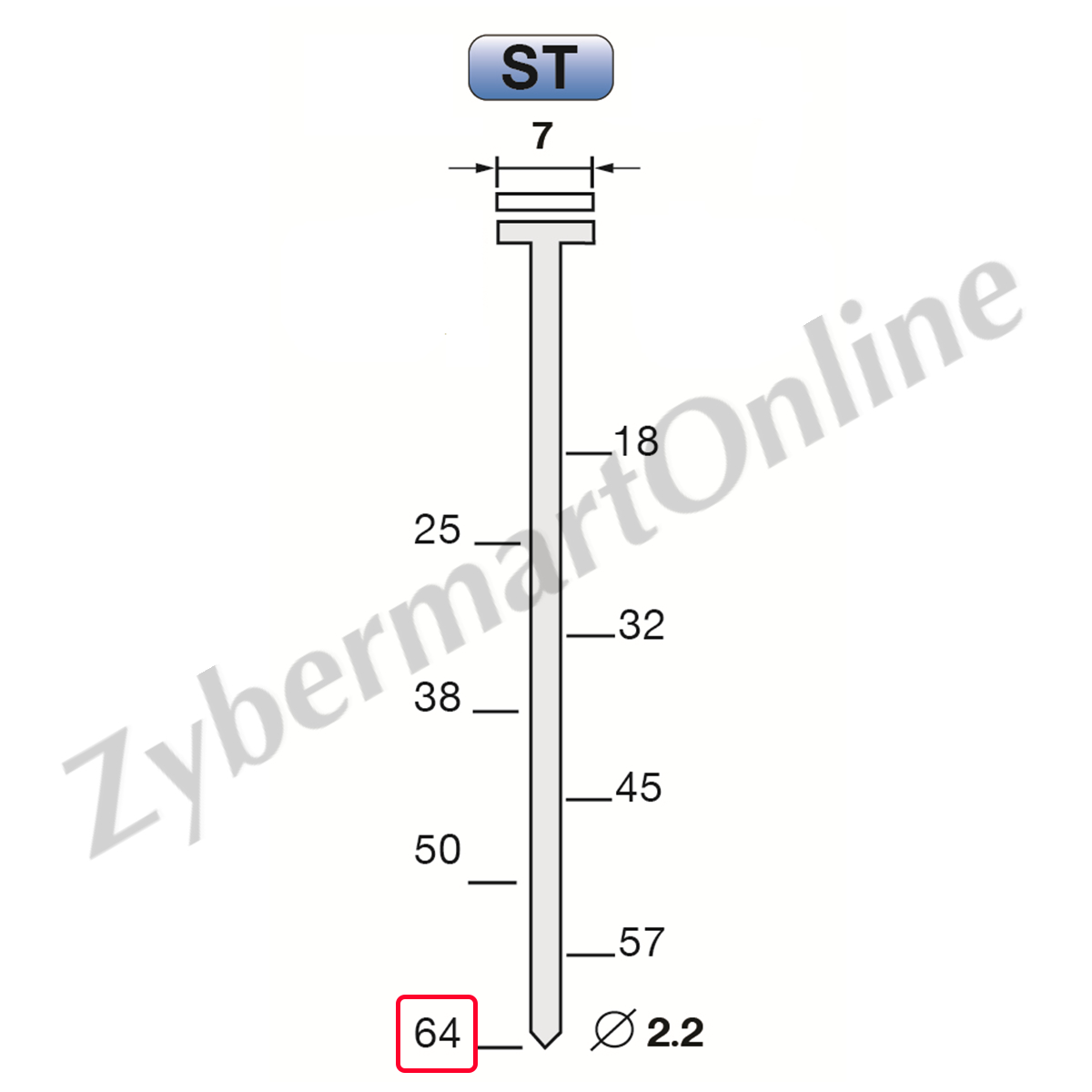 SuperMax : ST64 ลูกแม็ก ลูกตะปู ยิงคอนกรีต เหล็กกล่อง ลูกสีเงิน สำหรับแม็กลม ปืนลม ปืนยิงตะปูลม ...