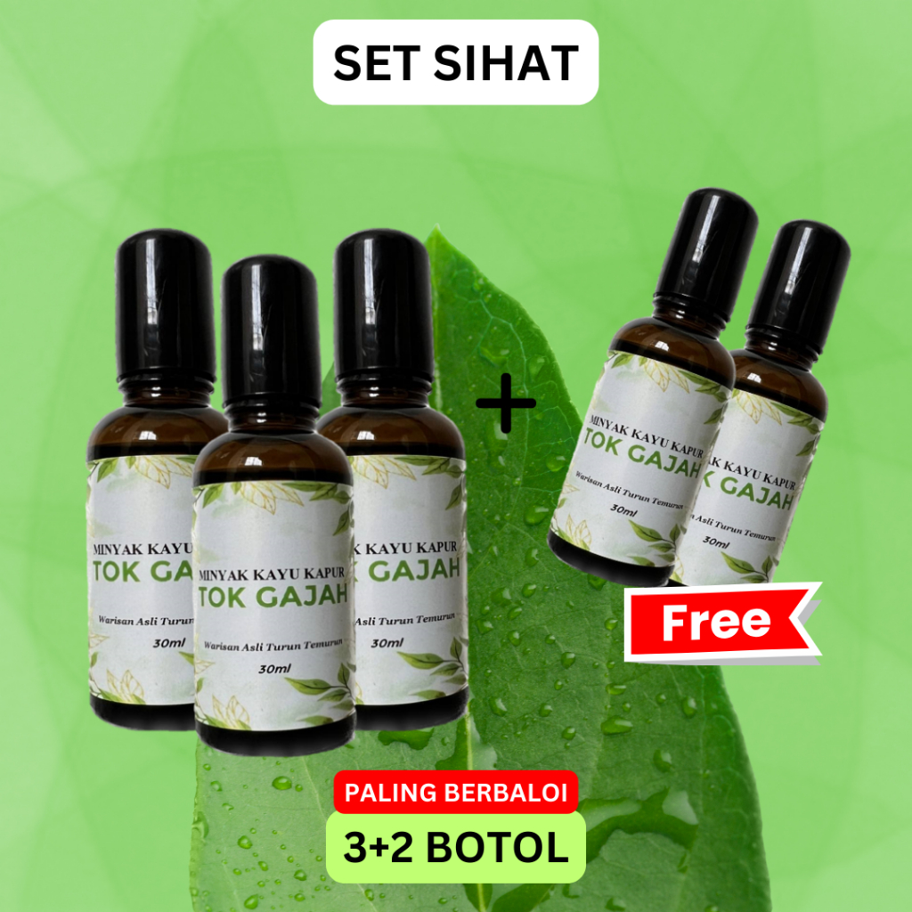 Tok Gajah Minyak Kayu Kapur 100 Pati Asli untuk ekzema, psoriasis, luka ...