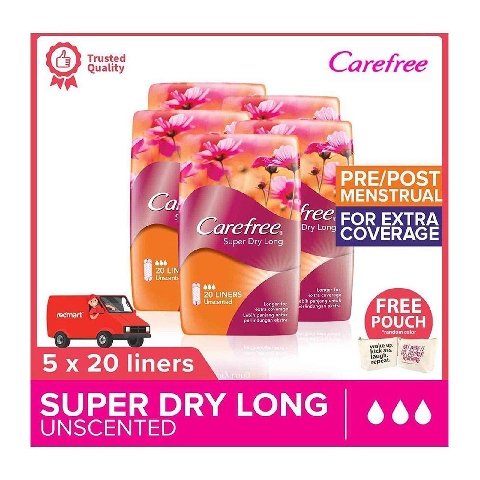 Carefree (Bundle Of 5) Super Carefree Super Dry Long Unscented Panty ...