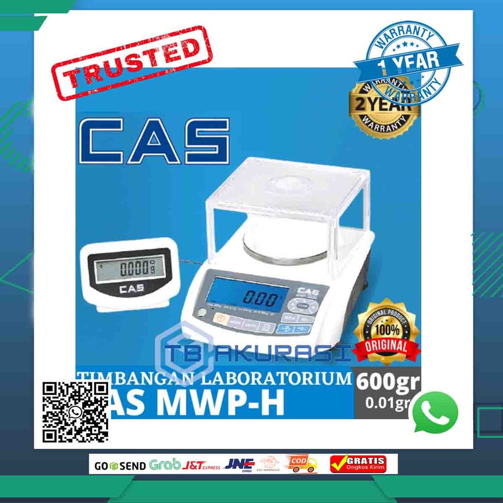 TIMBANGAN EMAS 600G X 0.01G/ TIMBANGAN LAB MERK CAS TYPE MWP-H New Original Garansi | Lazada ...