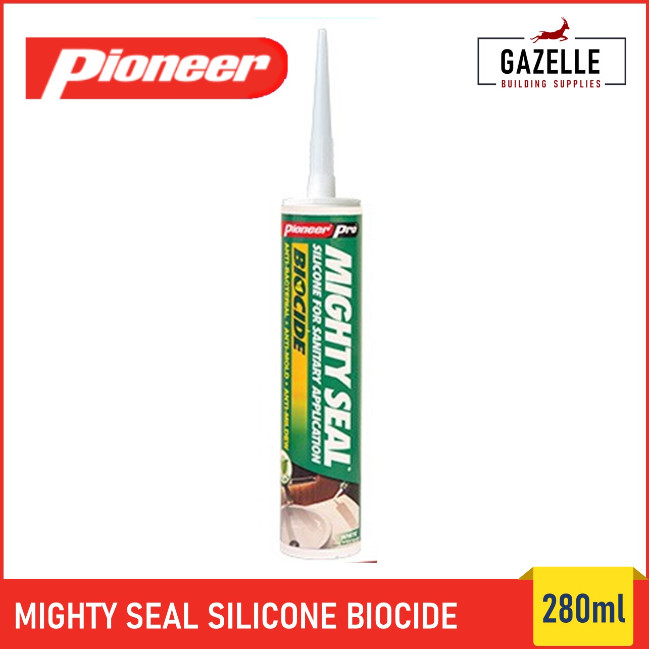Pioneer Mighty Seal Biocide Silicone Sealant 300ml | Lazada PH