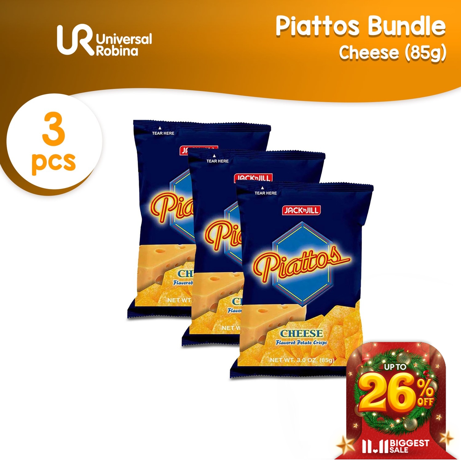 Piattos Cheese Flavored Potato Crisps 83g - 3 packs | Lazada PH