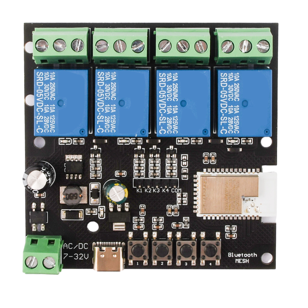 Dc/ac 7v~32v Smart Bluetooth Mesh Switch 2/3/4 Channel Relay Module ...