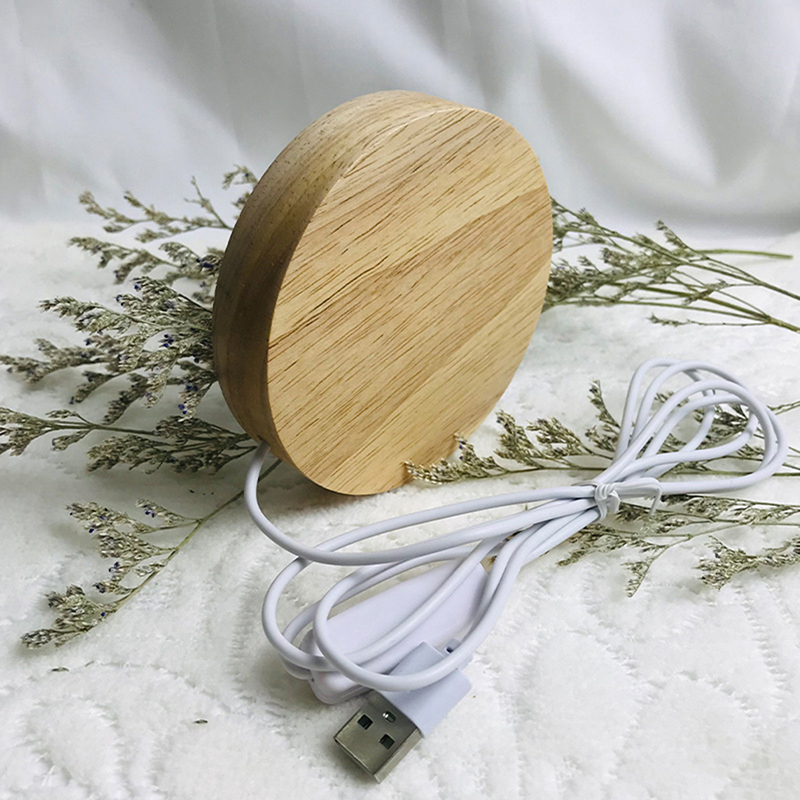 Wooden LED Light Base Night Light Holder Display Decoration Wooden Lamp ...