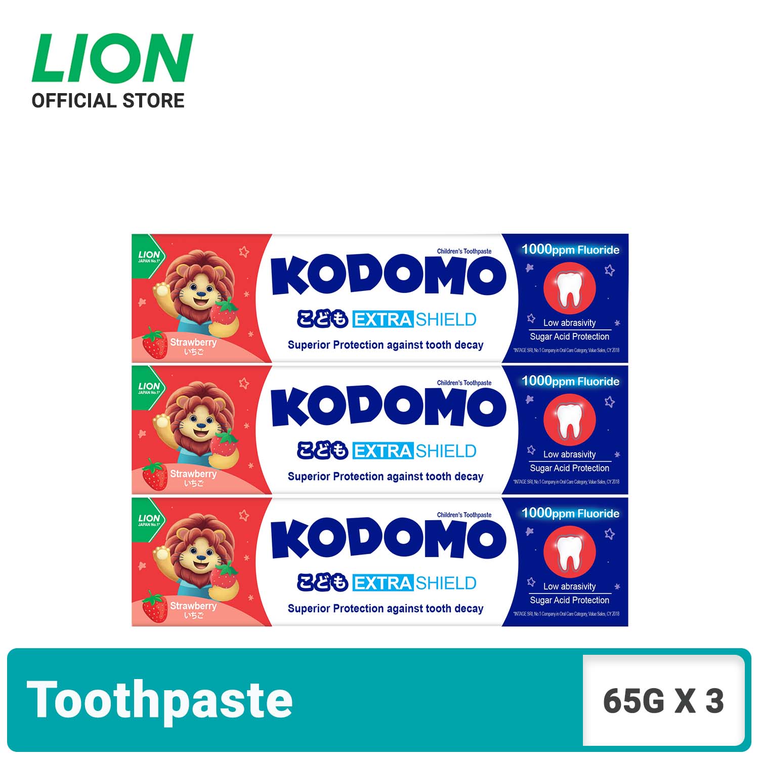 Kodomo Extra Shield Children Toothpaste Strawberry 65g x3 | Lazada ...
