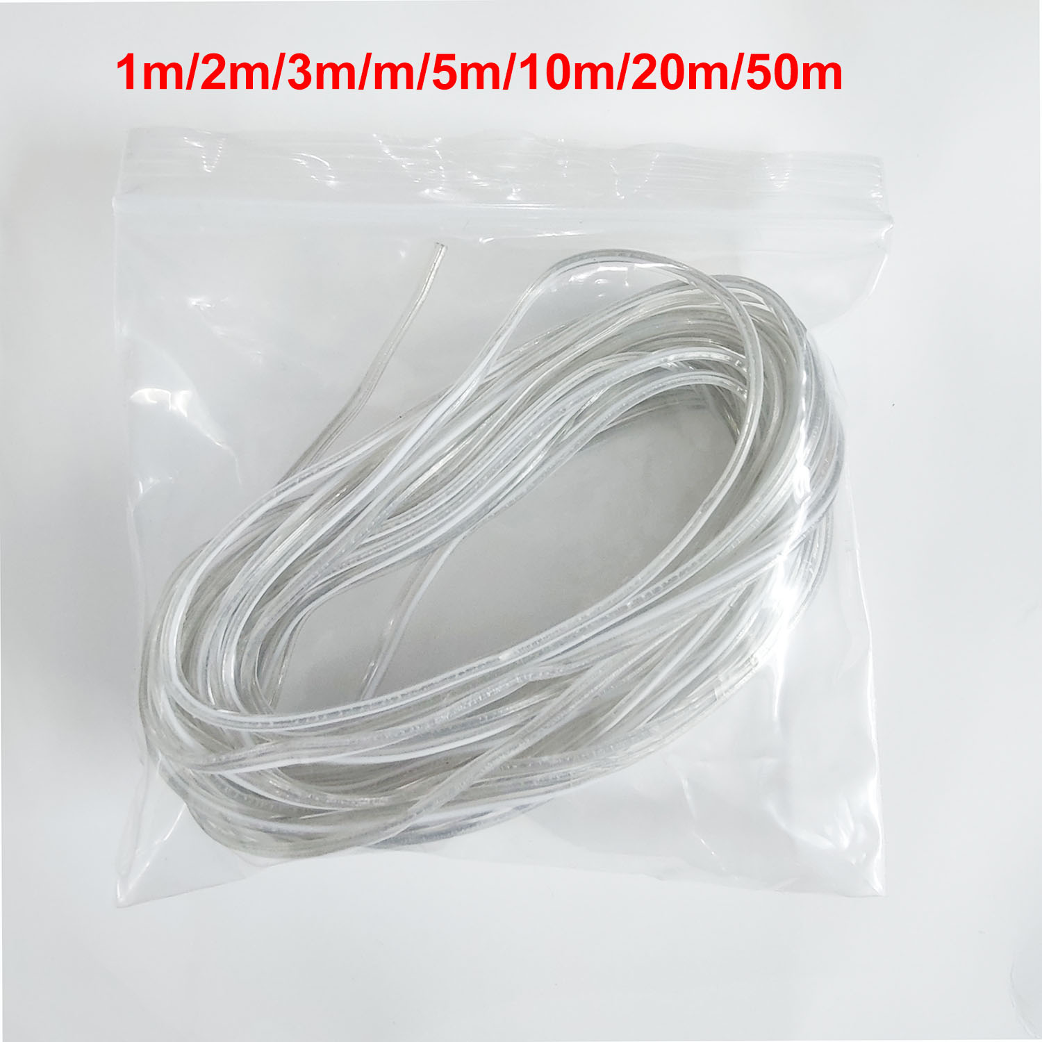 1-100M DIY Electrical Wire 2Pin LED Neon Welding Silver Wire Middle ...