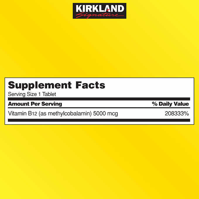 (EXP.082026)Kirkland Signature Quick Dissolve B-12 5000 mcg 300 Tablets ...
