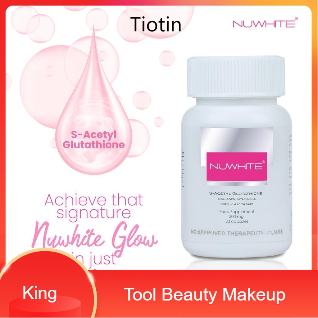 Nuwhite S-Acetyl Glutathione capsules with MARINE COLLAGEN 100 mg Sodium Ascorbate and Vitamin E ...