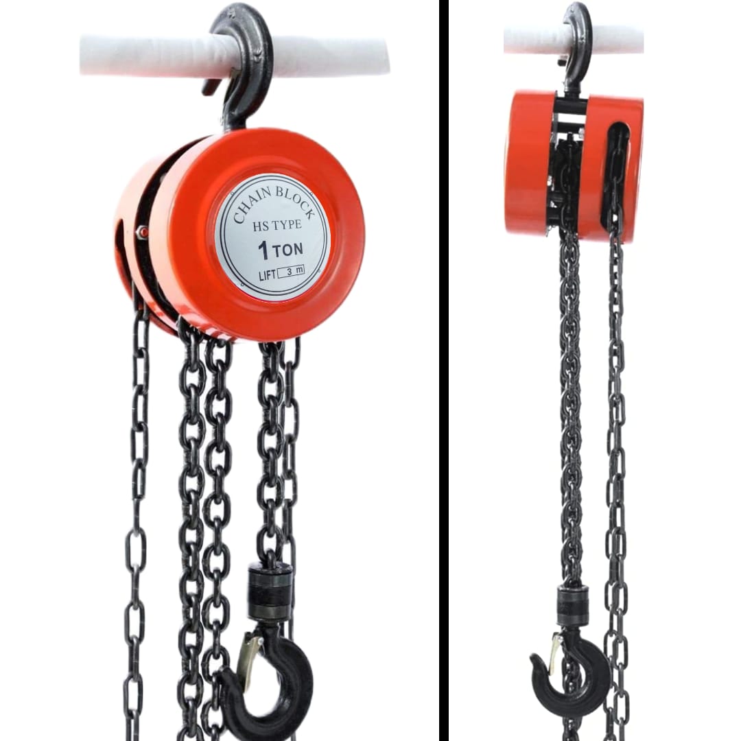 1 Ton Heavy Duty Chain Block Lifting 3 Meter HS-type Chain Hoist Rantai ...