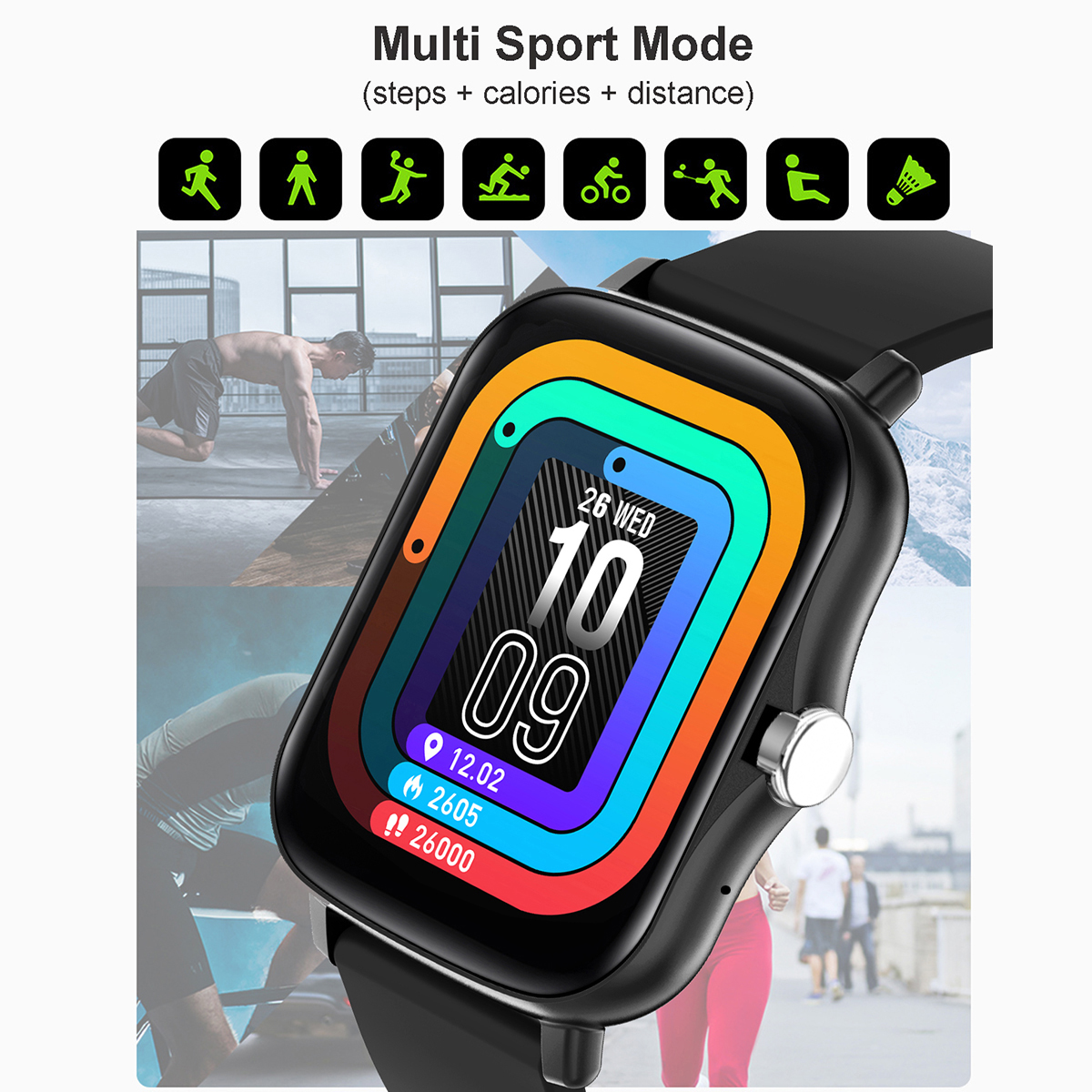 +3pc Straps Smart Watch Women Men Smartwatch Sport Smart-watch For ...