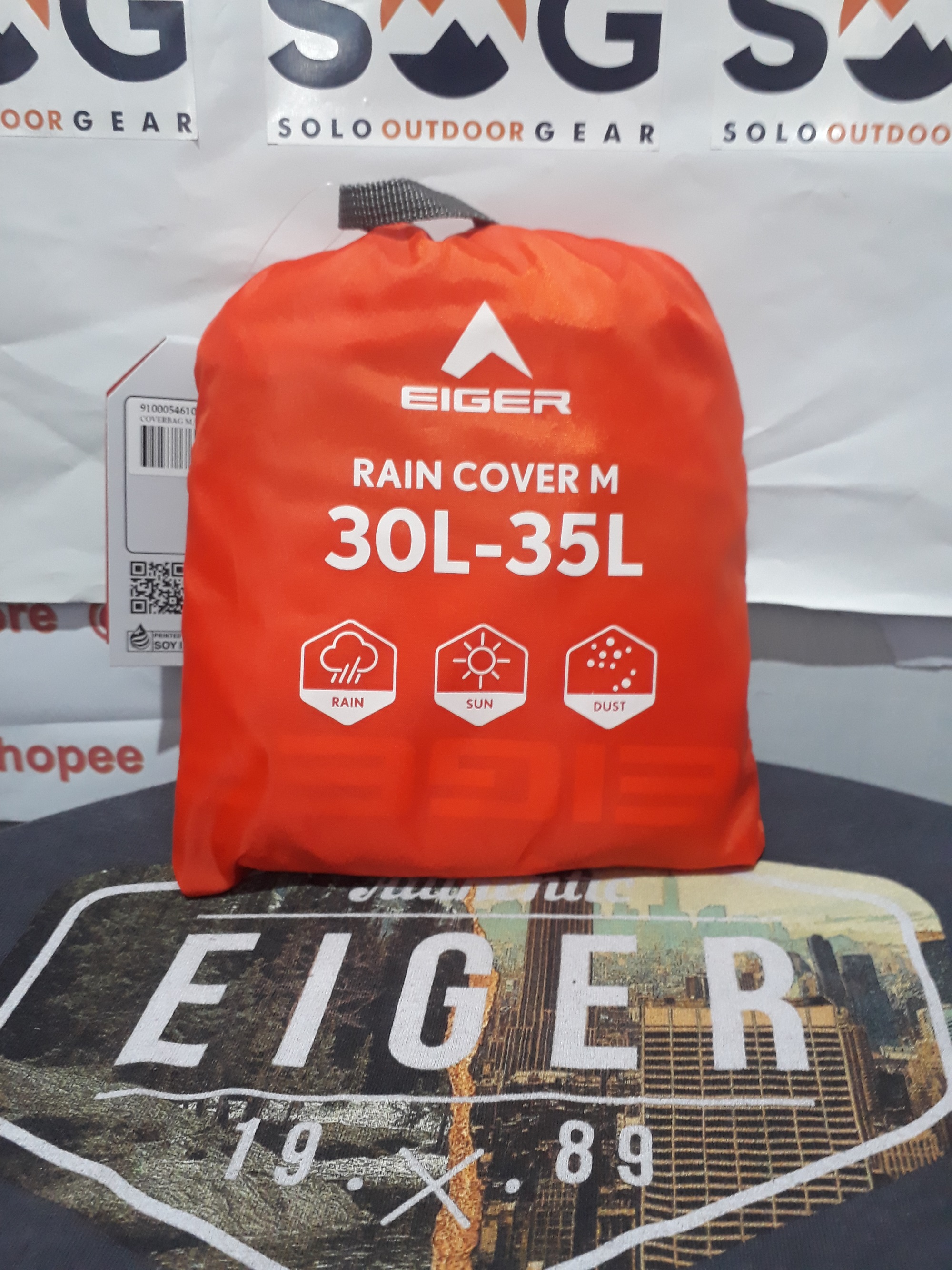 Rain Cover Bag EIGER ORANGE 100% | Lazada Indonesia