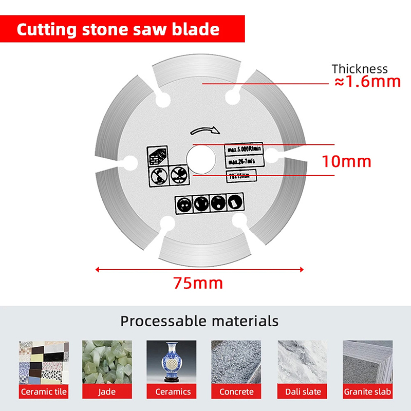 3 " Stone Cutting Disc Mini Saw Blade75mm Diamond Cutting Blad Ceramic ...