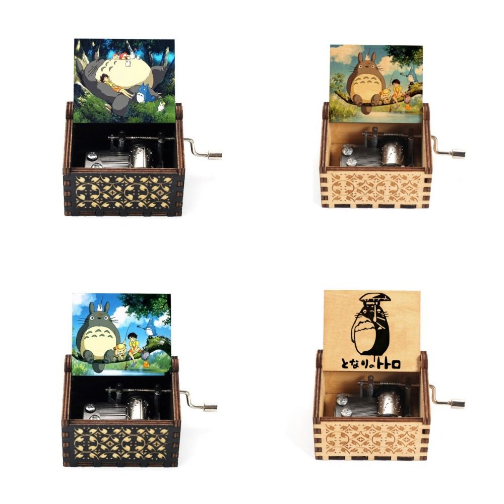 New Totoro Wooden Music Box Classical Crafts Carved Musical Box Hand ...