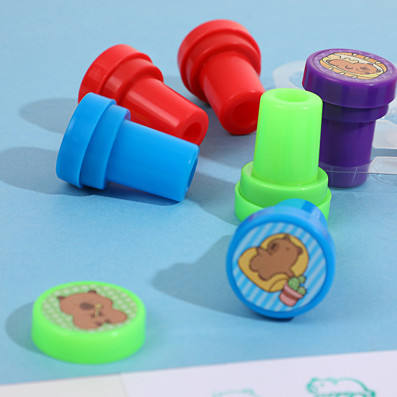 12Pcs/Set Cartoon Kawaii Capybara Self-ink Stamps Cute DIY Painting ...