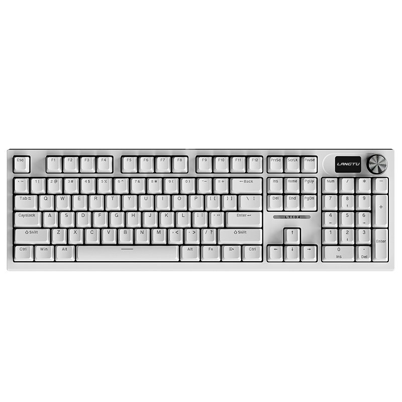 LANGTU LT84 Logo Screen 5Pin Hot Swappable White Wired Mechanical ...