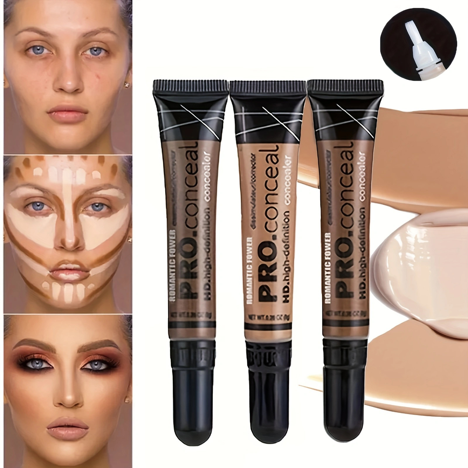 3-Color Matte Liquid Concealer Set for Eyes, Naturally Lightweight ...