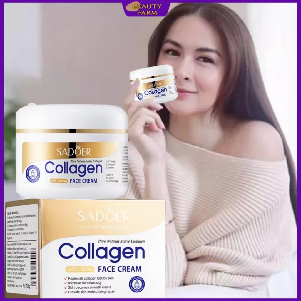 SADOER Collagen Face Cream Melasma Cream Whitening Moisturizing Anti-wrinkle 100% Effective 100g ...