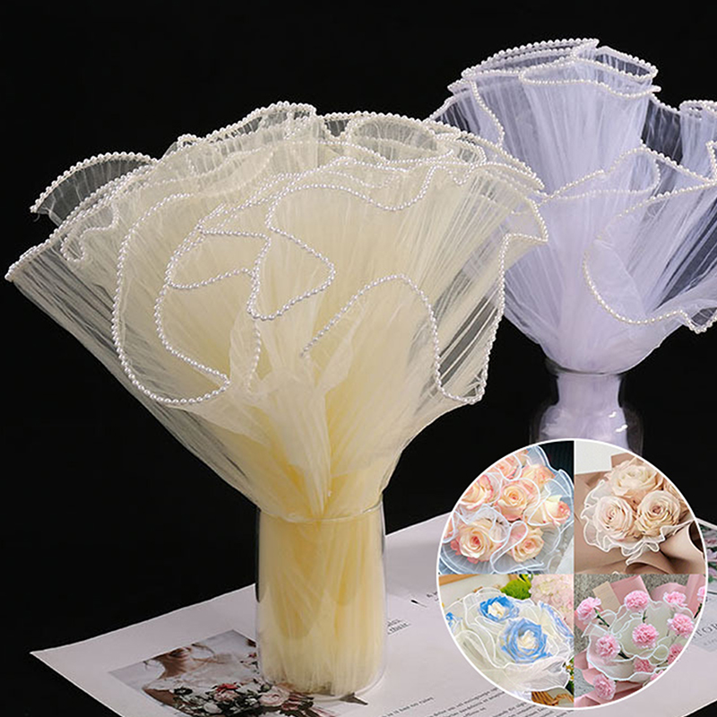 28cmx1M Flower Wrapping Paper Wave Yarn Florist Bouquet Packaging Lace ...