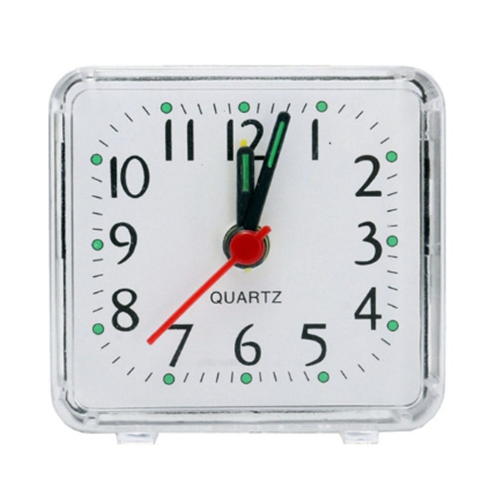 XUNJIE Candy Color Square Alarm Clock Transparent Mute Mini Table Clock ...