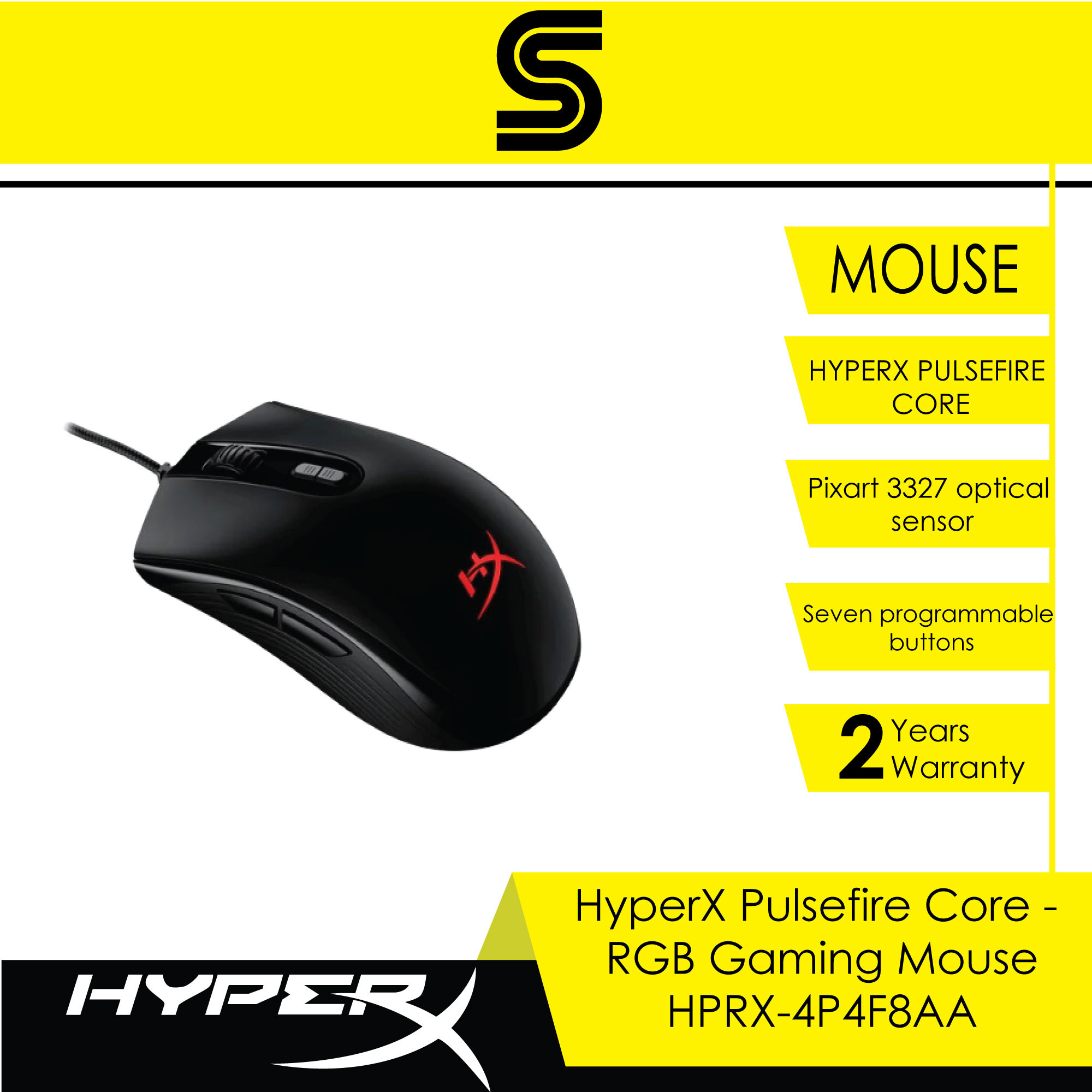 HyperX Pulsefire Core Gaming Mouse - 4P4F8AA | Lazada