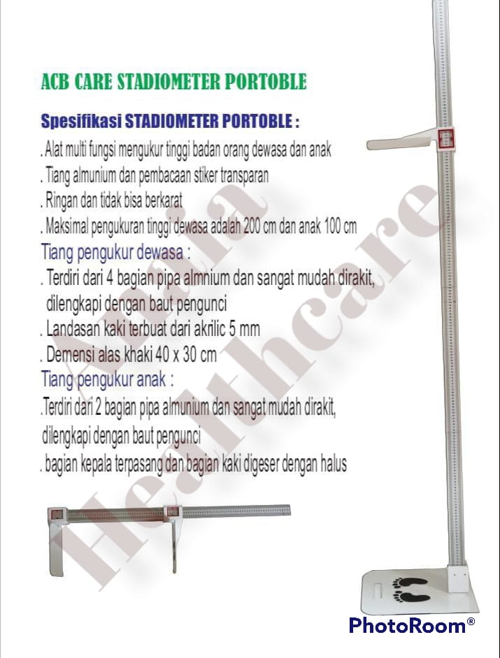 STADIOMETER ALAT PENGUKUR TINGGI BADAN DEWASA DAN ANAK ALAT UKUR 2IN1 ...