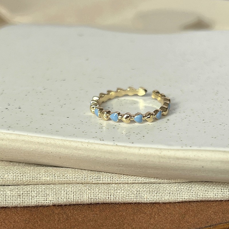 Enacolor 1Pc Enamel Crystal Flower Rings Adjust Crystal Open Rings for ...