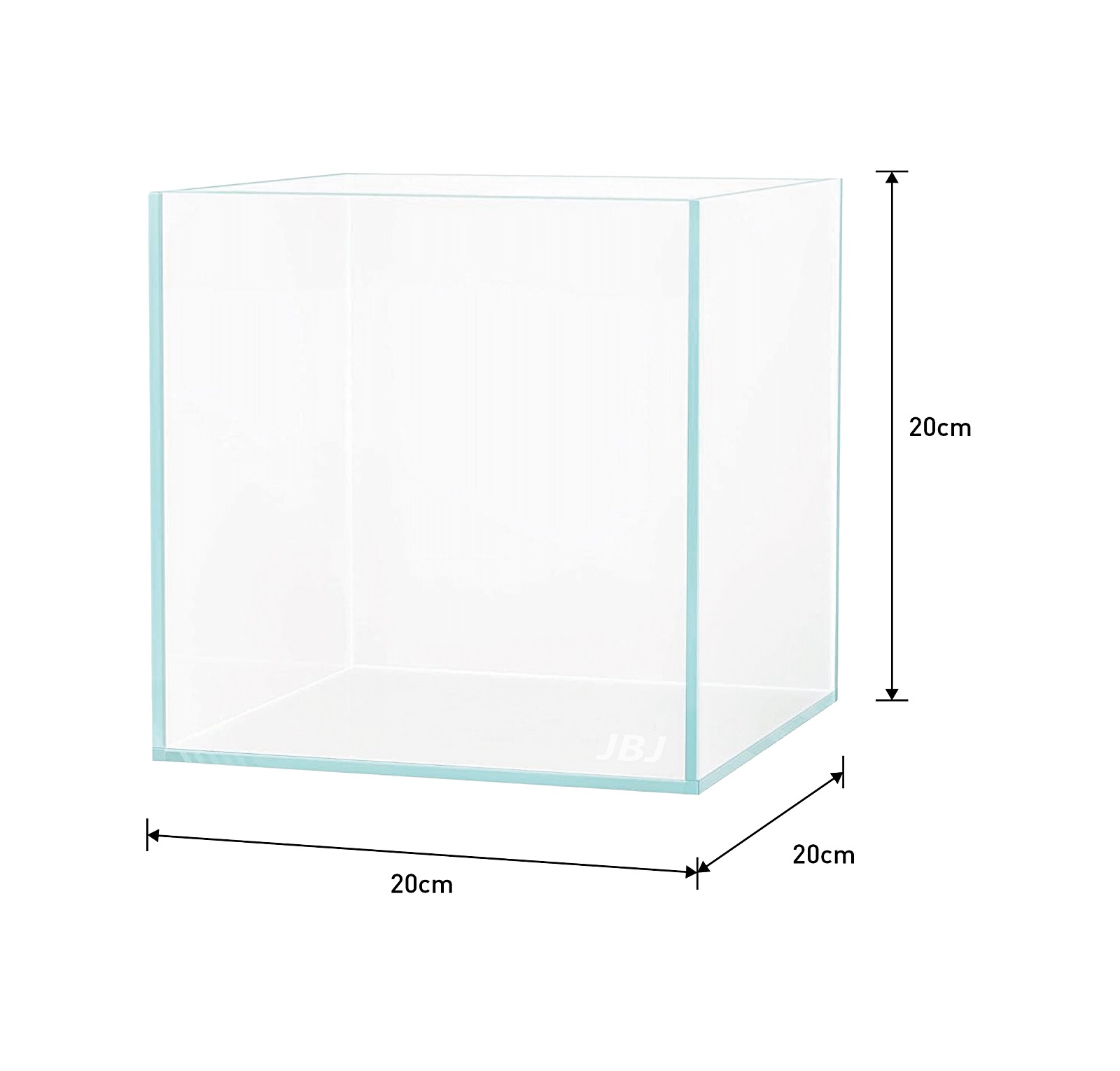 JBJ Ultra Clear Glass Aquarium Rimless Cube Tank (20cm/24cm/27cm/30cm ...