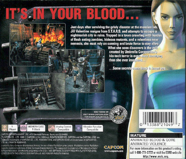 [PS1] Resident Evil 3 : Nemesis / Biohazard 3 (1 DISC) เกมเพลวัน แผ่นก็ ...