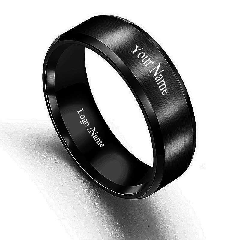 【Exclusive Unique Rings 8mm Name date Writing Engraved With Your Name ...