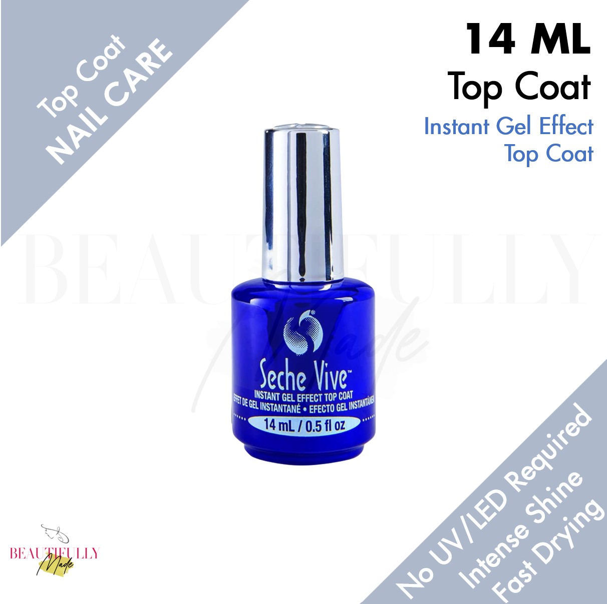 Seche Vive Instant Gel Effect Top Coat 14ml - No UV/LED Lamp Required ...