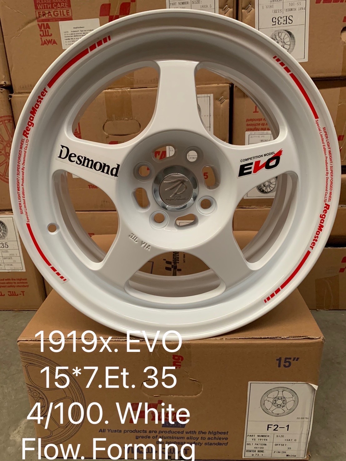 ล้อแม็กใหม่ EVO งาน YUSTA ขอบ 15" x 7 4รู/100 สี ขาว - ส่งฟรี Flash ...