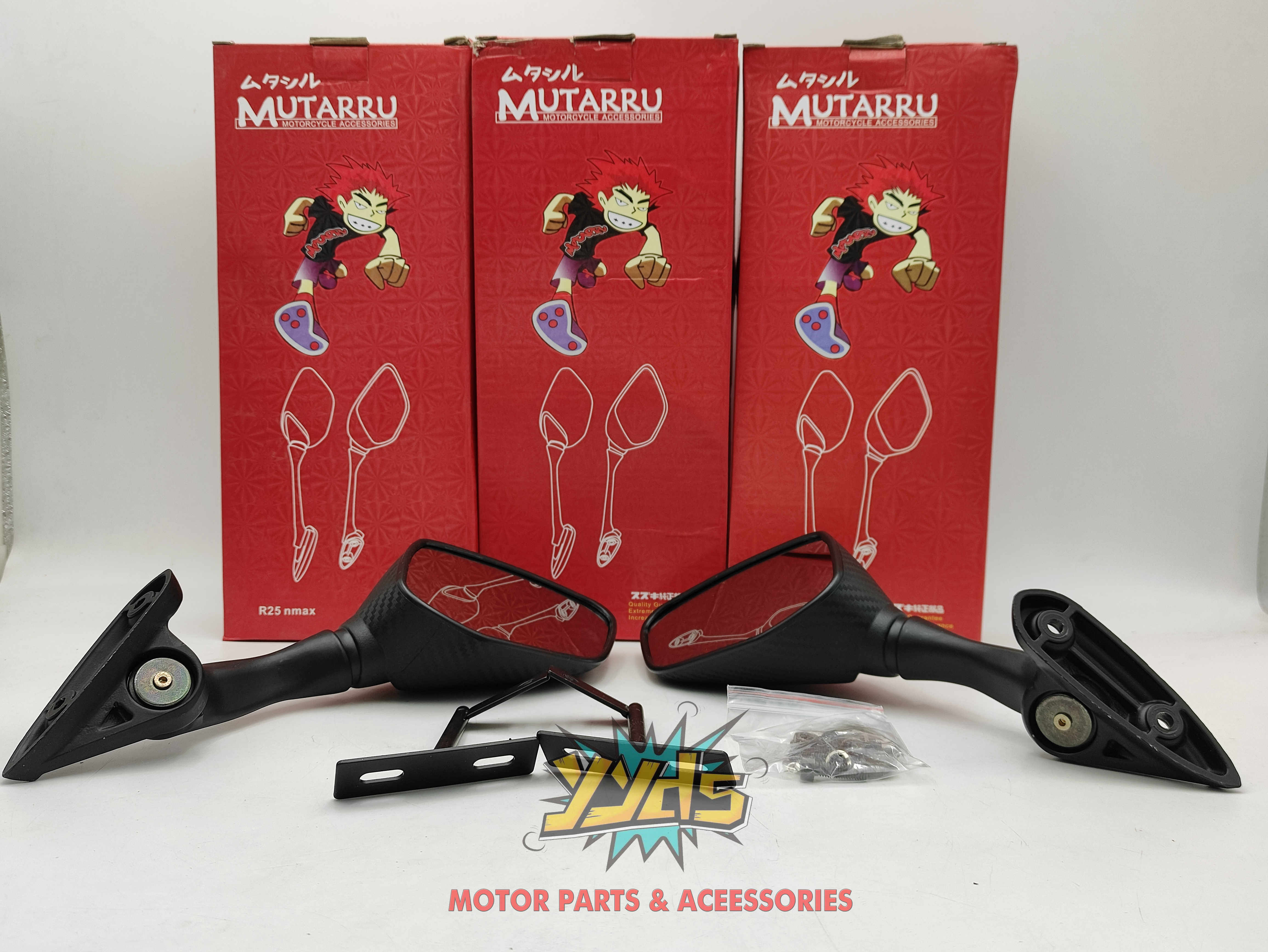 Mutarru R25 side mirror Short/Medium/Long stem for NMAX carbon | Lazada PH