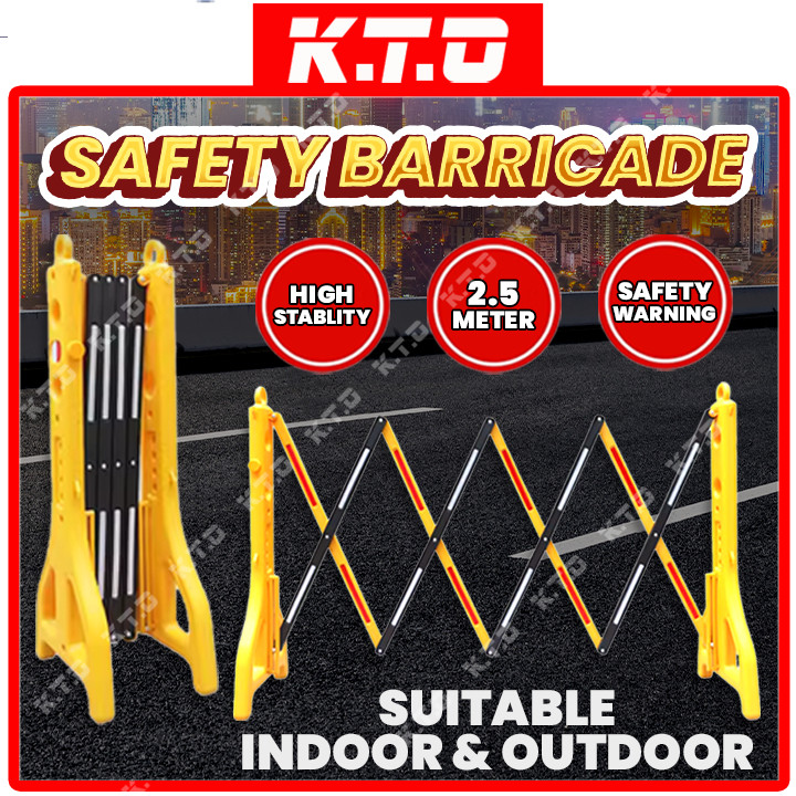 2.5M Safety Barricade Divider Extendable For Road Barrier Safety ...
